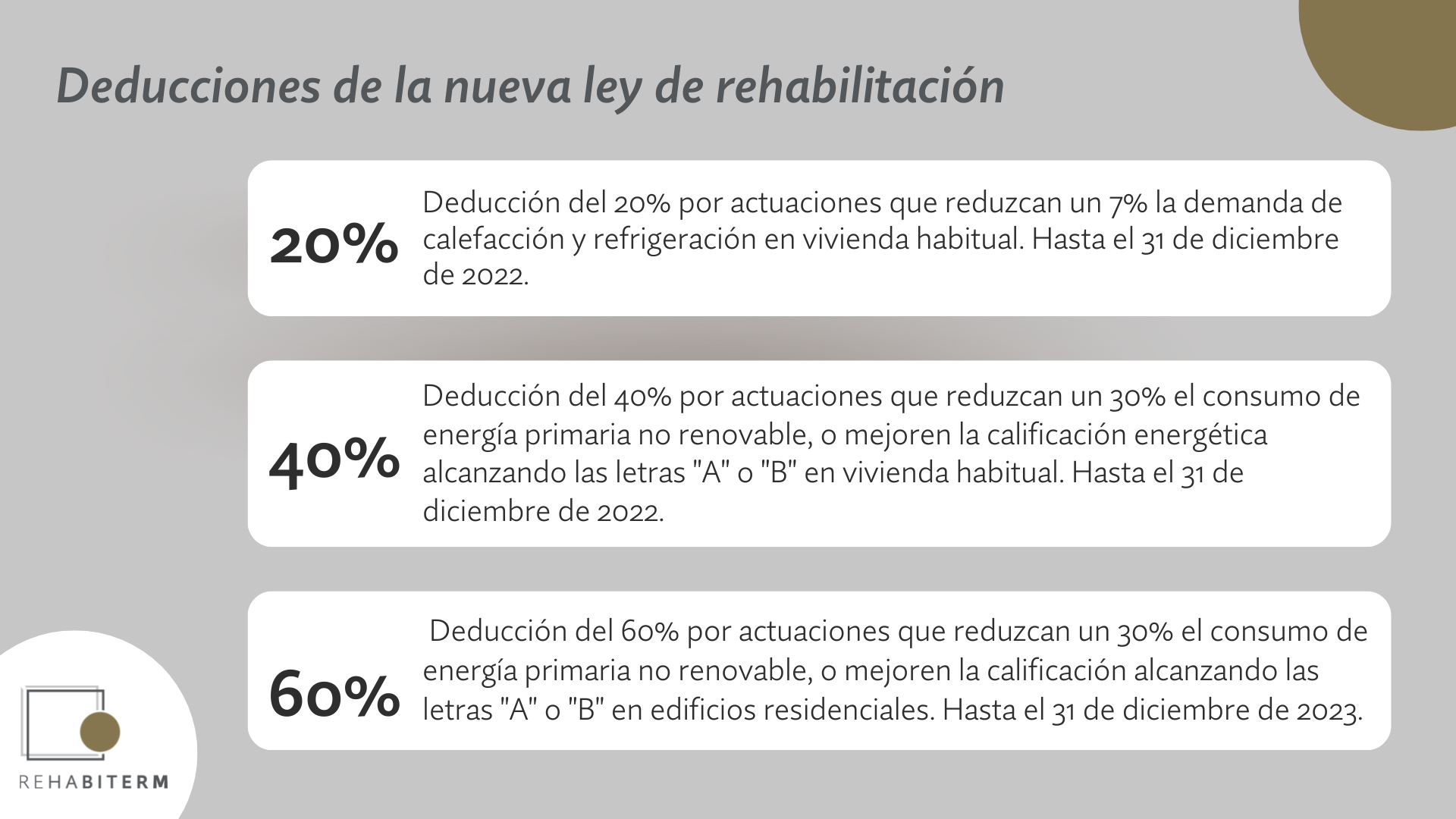 Ley para la rehabilitación de viviendas y edificios - Rehabiterm